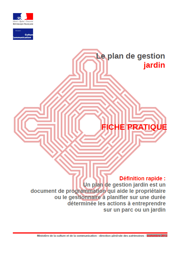 Fiche pratique : Le plan de gestion jardin | Ministère de la Culture